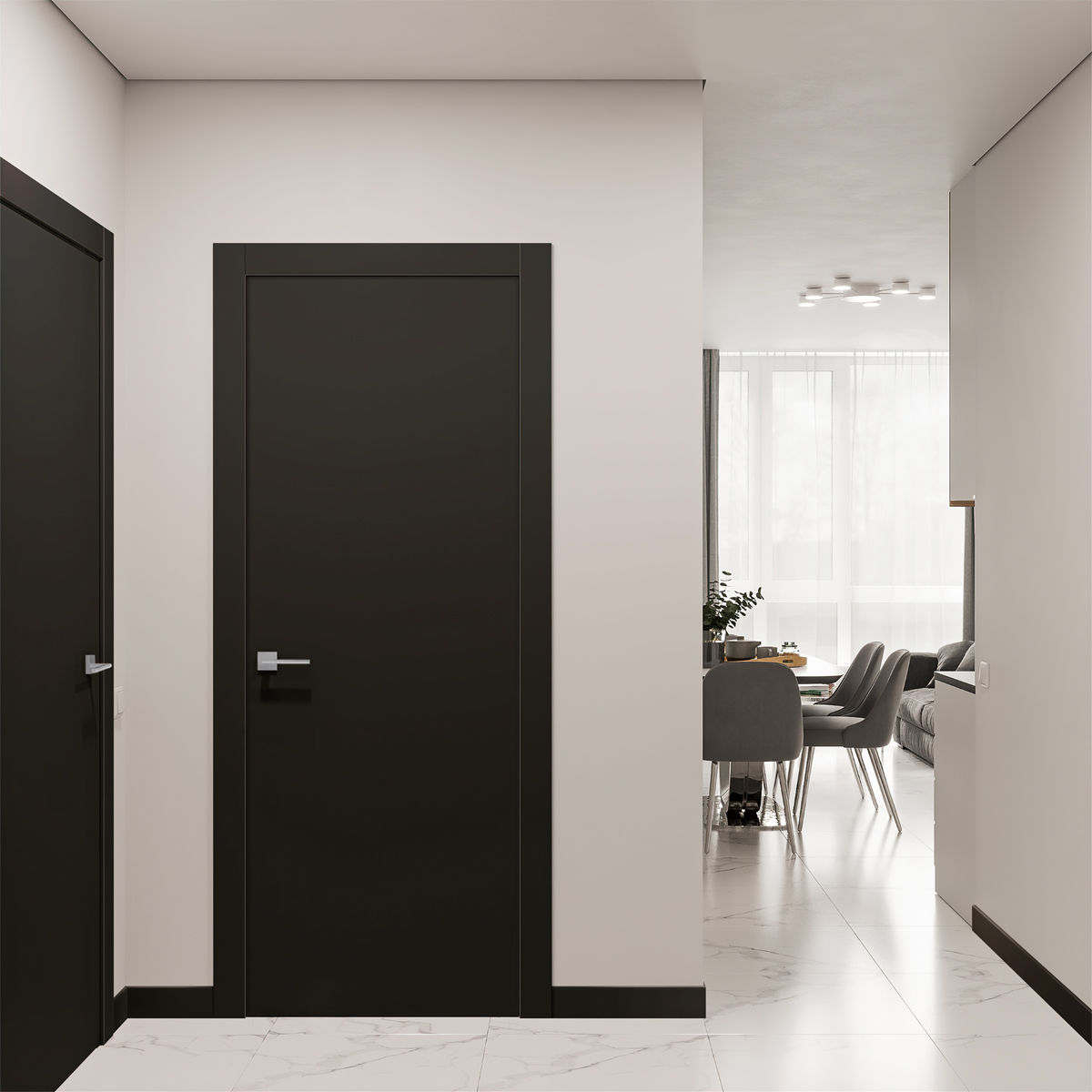 Modern interior door Optima Black Matte for $399.00 | Door Design Lab