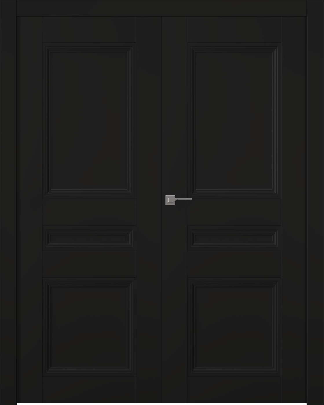 Oxford Duo 07 2R Black Matte Modern Interior Double Swing Doors for ...