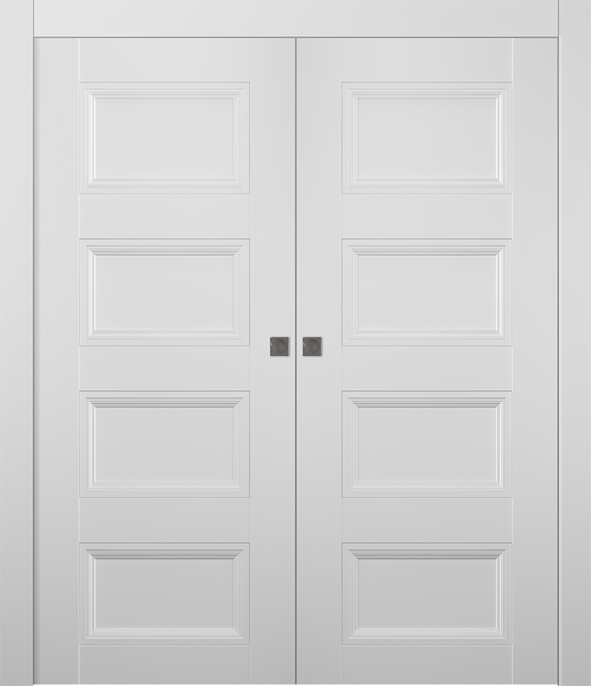 Oxford Duo 07 3R Snow White Modern Interior Double Pocket Doors for ...