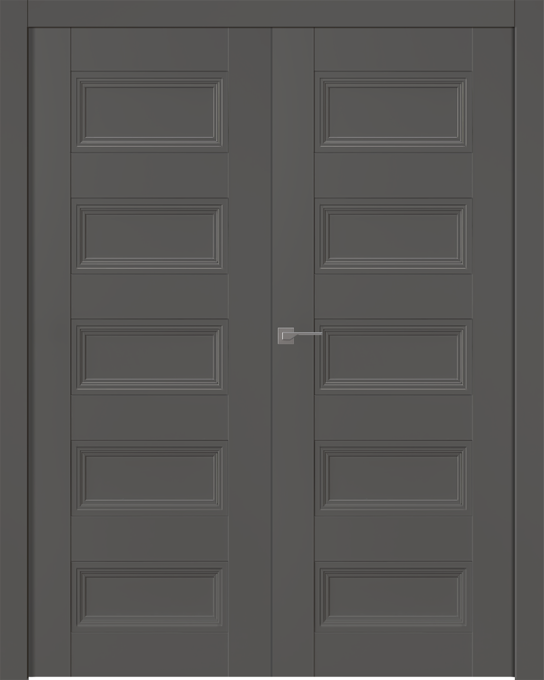 Oxford Duo 07 4R Gray Matte Modern Interior Double Swing Doors for ...