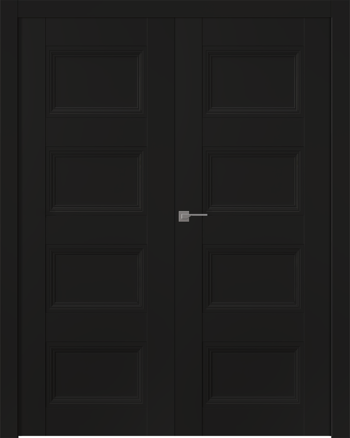 Oxford Duo 07 3R Black Matte Modern Interior Double Swing Doors for ...