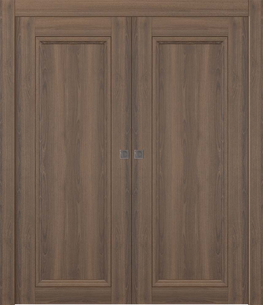 Oxford Duo 07 Pecan Nutwood Modern Interior Double Pocket Doors for ...