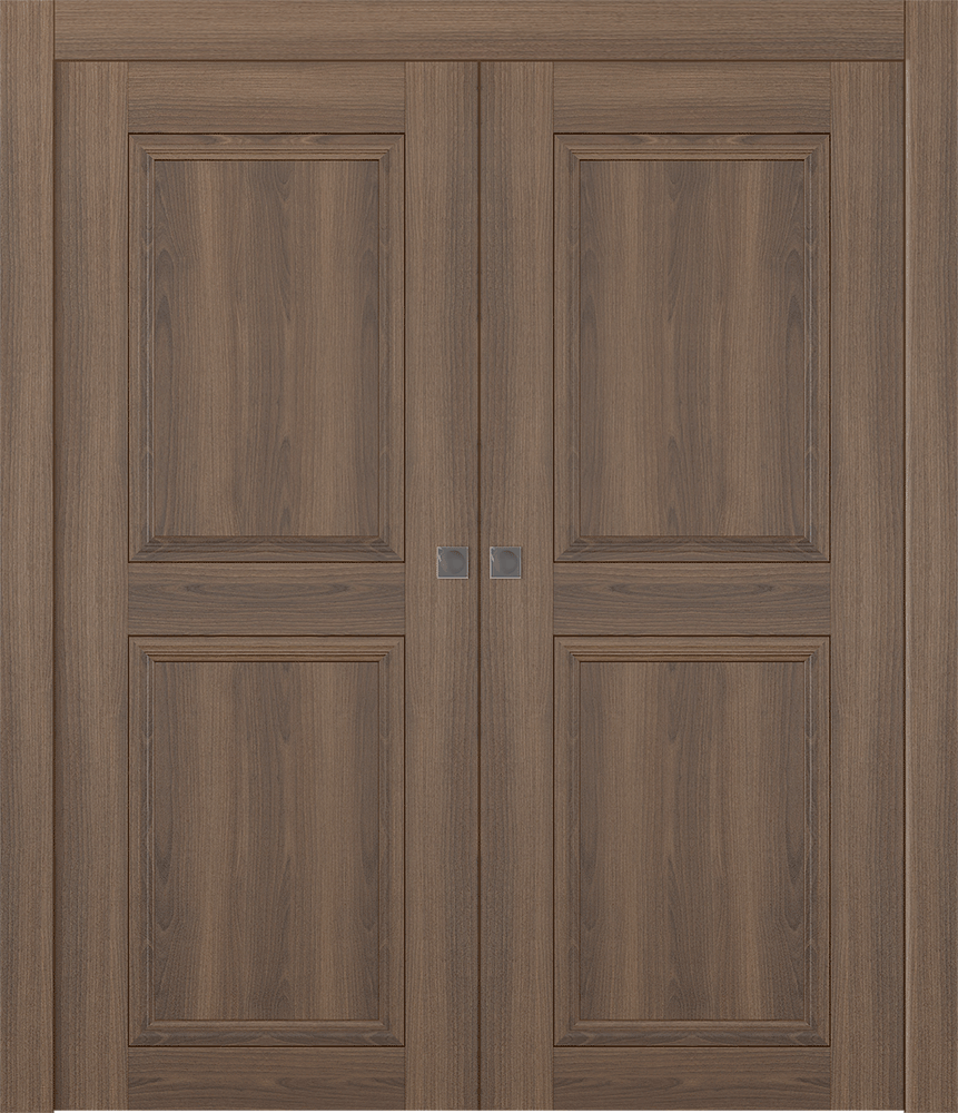Oxford Duo 07 Rn Pecan Nutwood Modern Interior Double Pocket Doors for ...