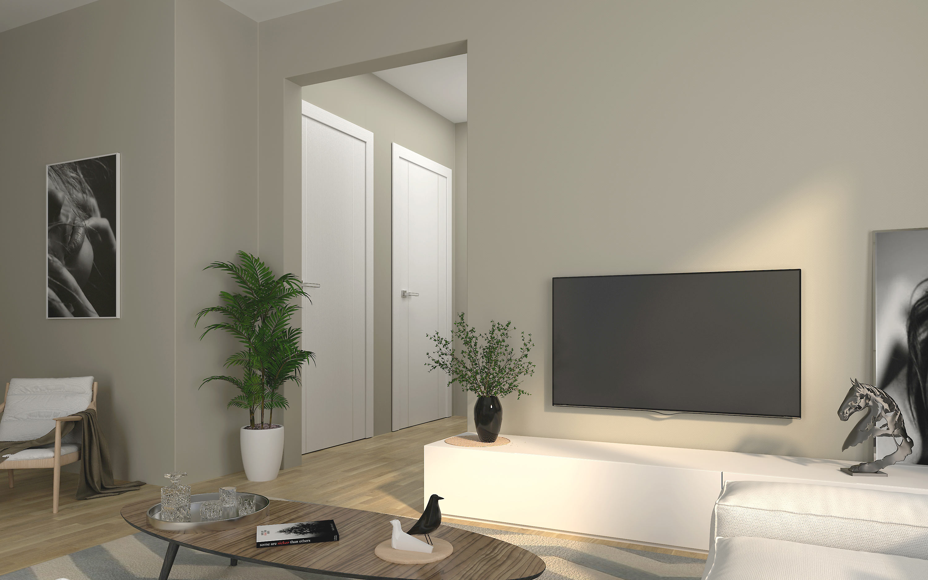 Palladio 2U Bianco Noble Modern Interior Double Swing Doors for $738.00 ...