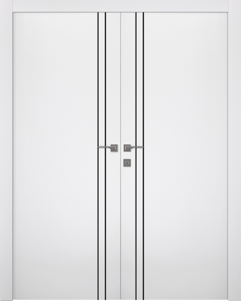 Palladio 2V Black Bianco Noble Modern Interior Double Swing Doors for ...