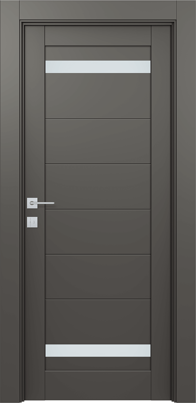 Perla Vetro Gray Matte Modern Interior Door for $379.00 | Door Design Lab