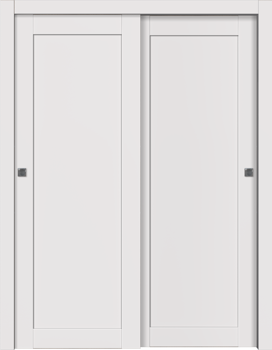 Modern interior door Shaker 1 Panel Snow White Bypass doors for $656.00 ...