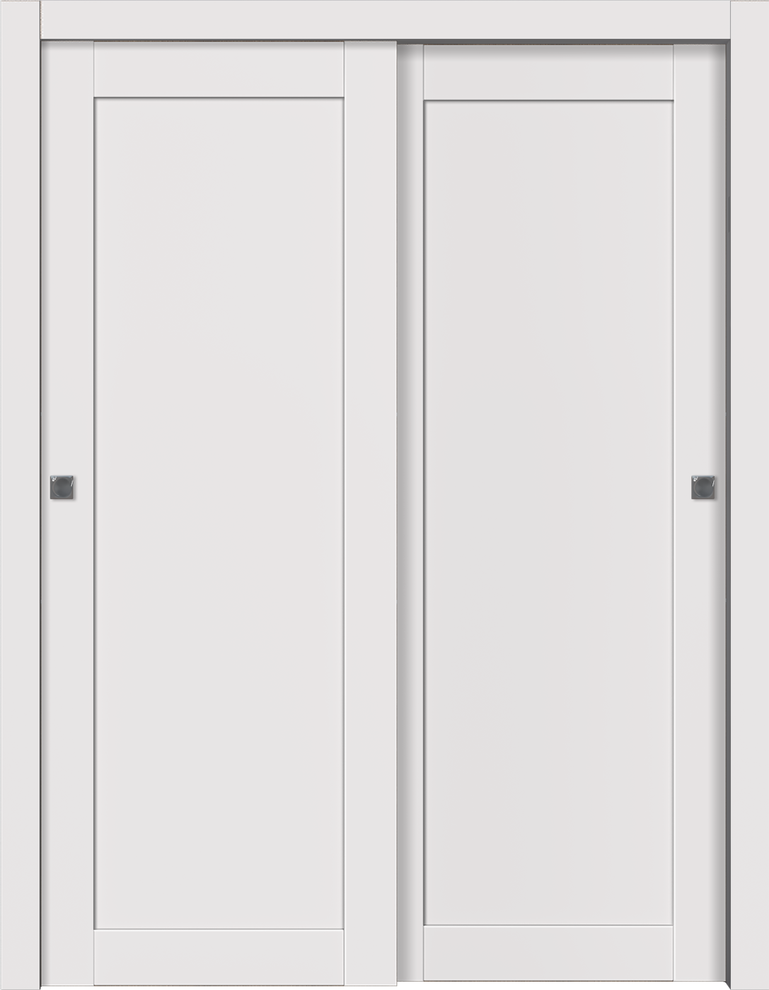 Shaker 1 Panel Snow White Modern Interior Bypass Doors for $698.00 ...