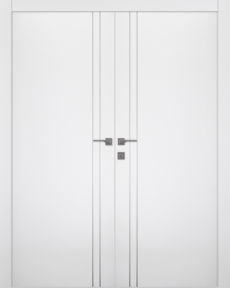 Smart Pro 2V Polar White Modern Interior Double Swing Doors for $818.00 ...