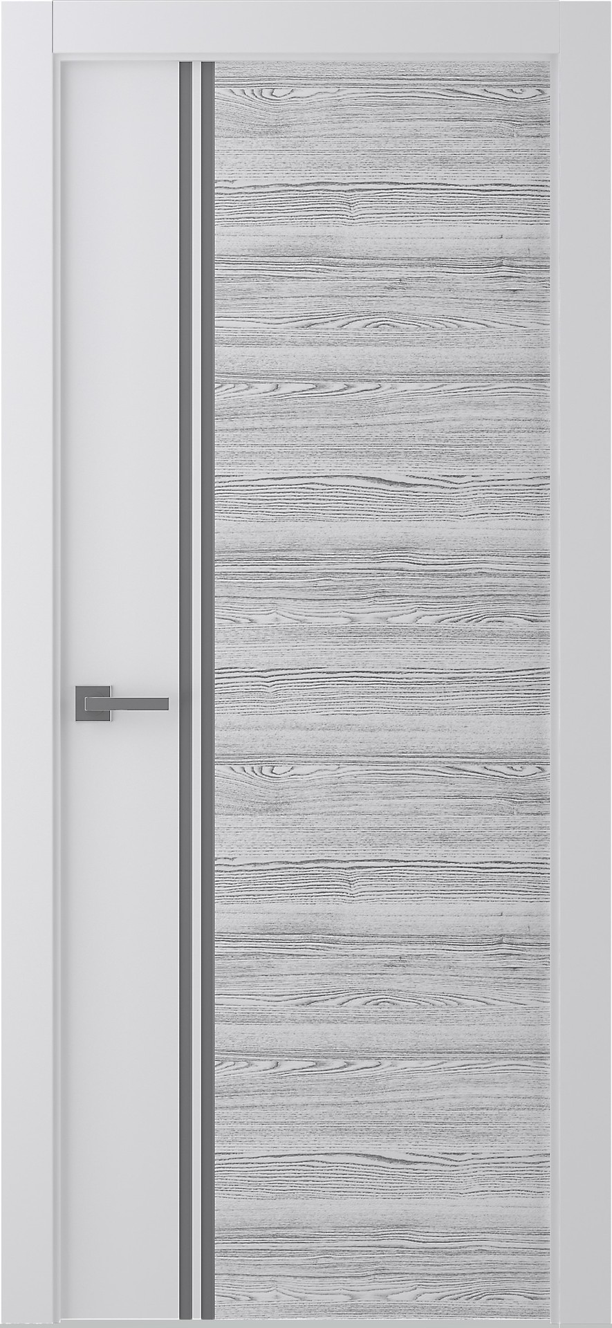 Twinwood 4 Polar White Silver Patina Modern Interior Door for $604.00 ...