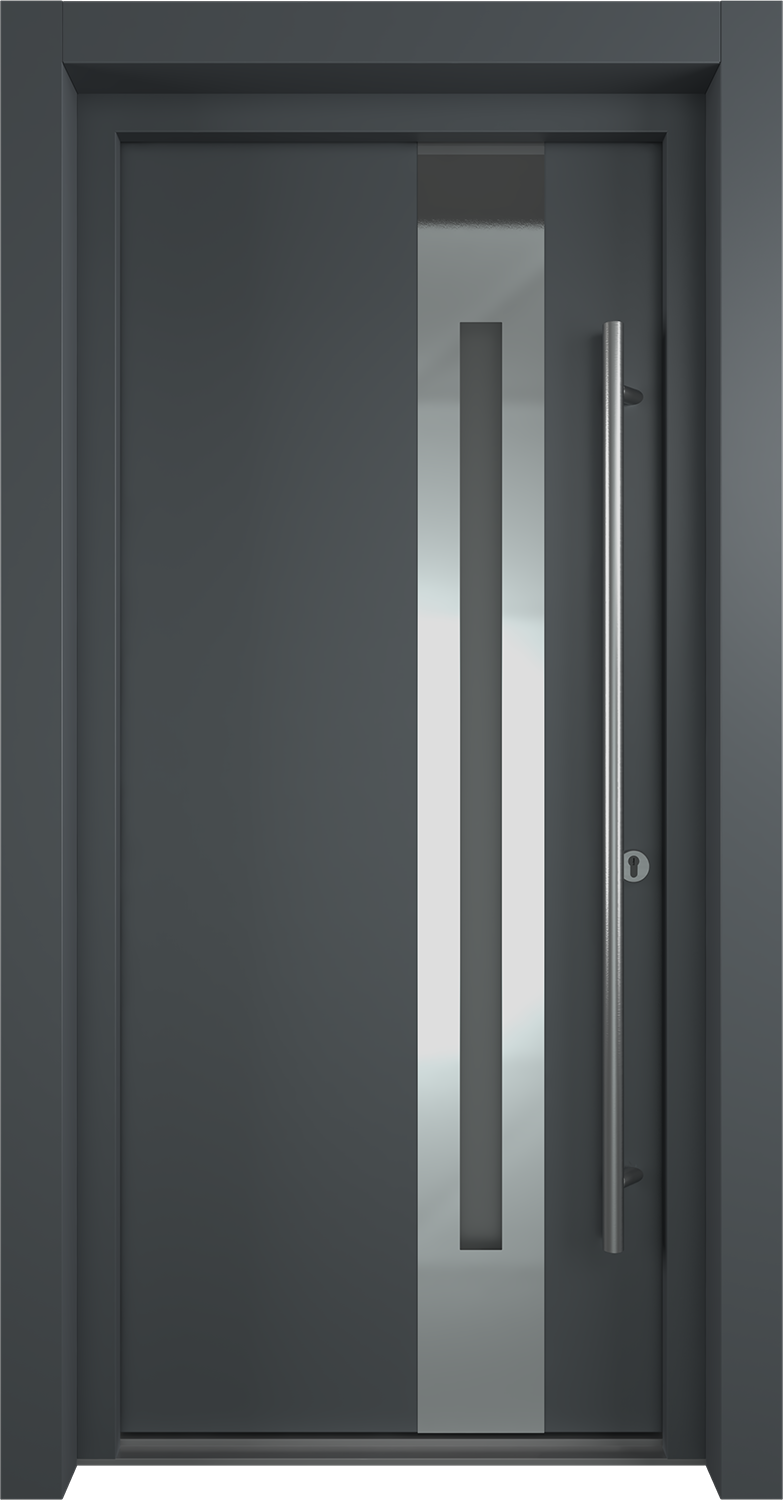 MODERN FRONT STEEL DOOR ZEPHYR ANTRACIT/WHITE 37 7/16" X 81 11/16" LHI ...